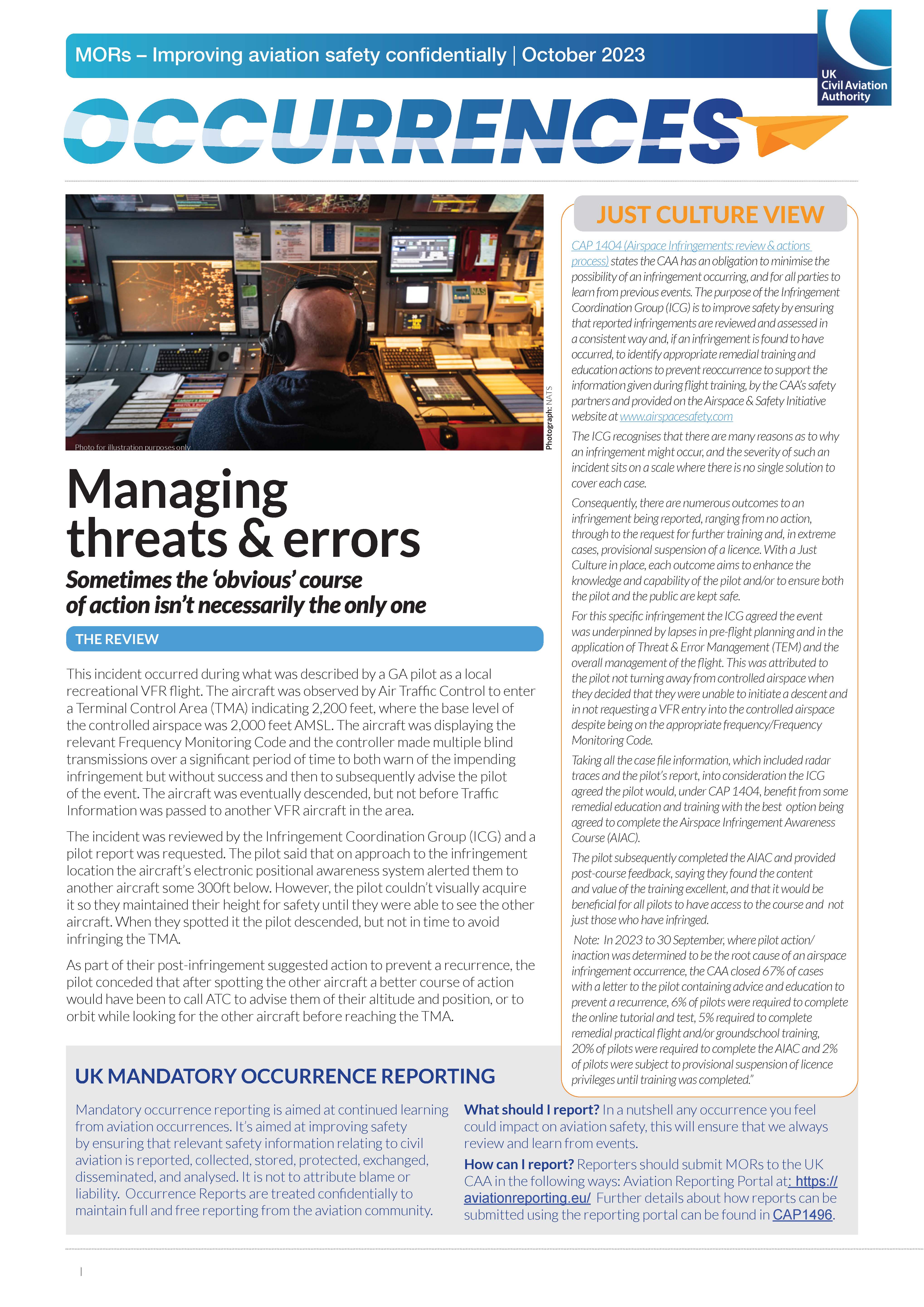 Just Culture | Civil Aviation Authority